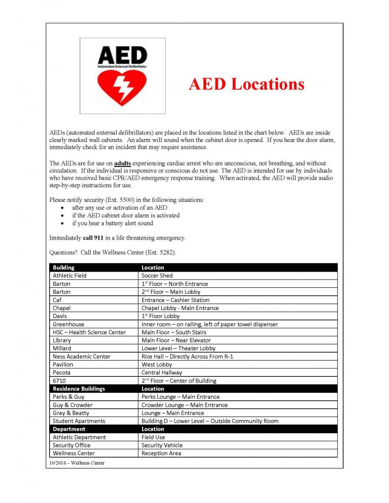 AED Locations – NU Kirkland Campus – Counseling Center - Eagle