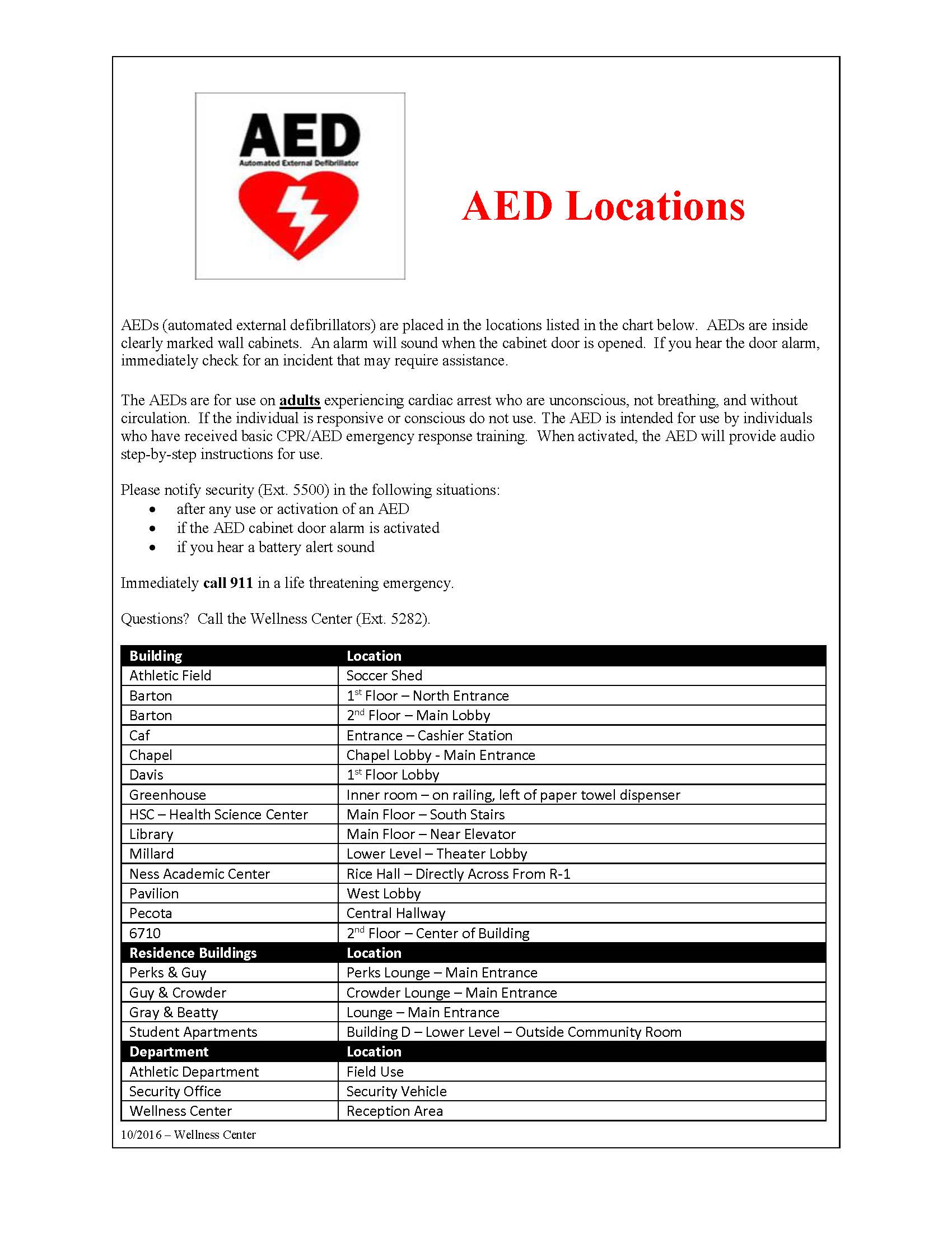 AED Locations – NU Kirkland Campus – Counseling Center - Eagle